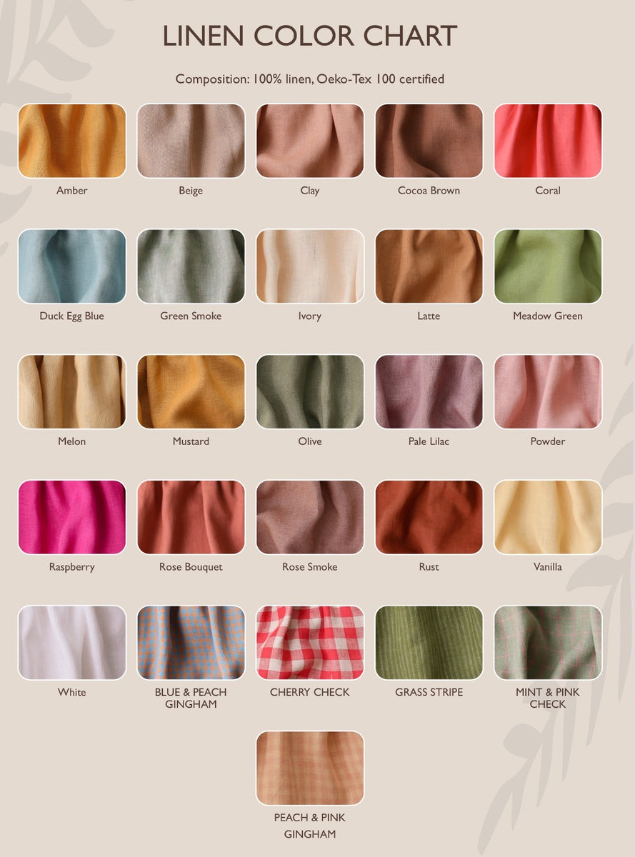 Cherry Check Linen Top with with Petal Collar in Meadow Green Linen wi ...